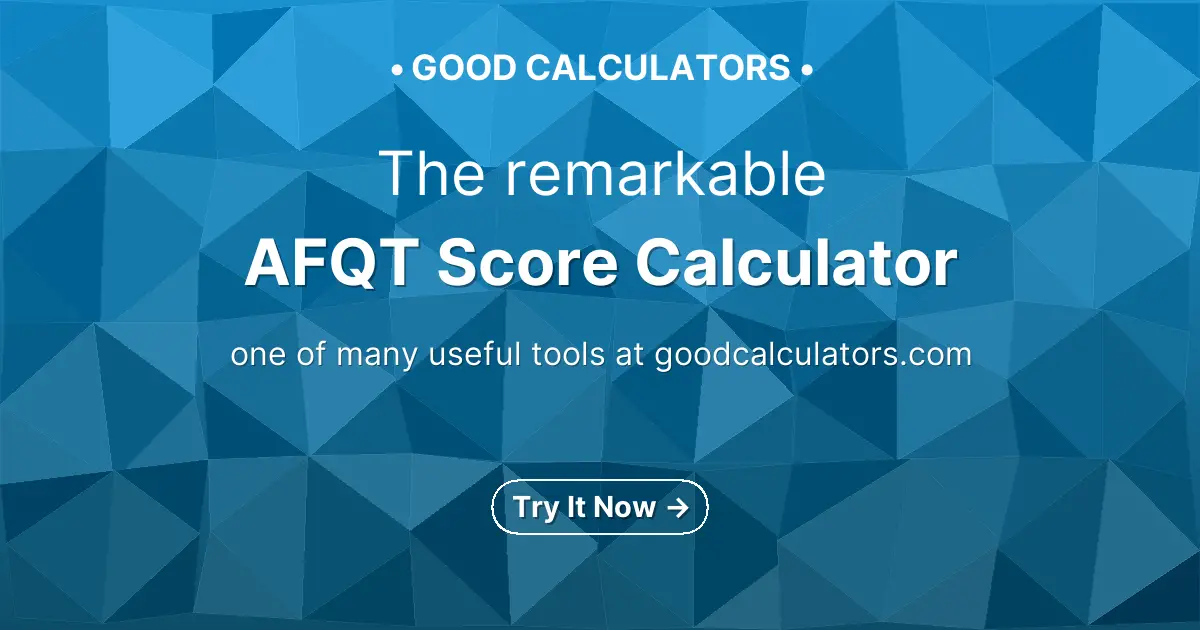 AFQT Score Calculator | Good Calculators